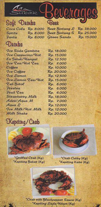 Menu at Warung Mak Beng Ubud restaurant, Gianyar, Jl. Cok Rai Pudak