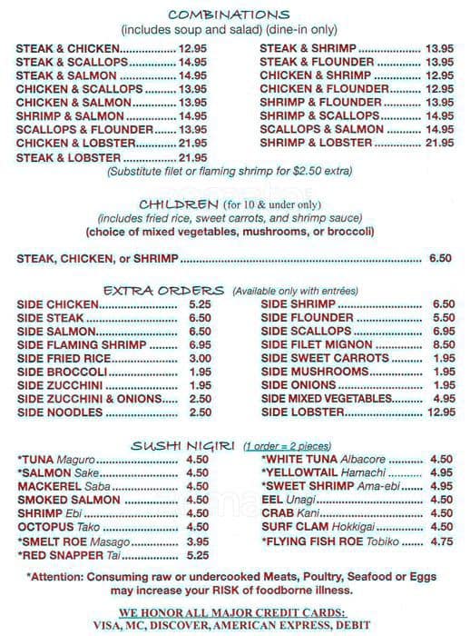 Menu at Sogo Express II restaurant, Locust