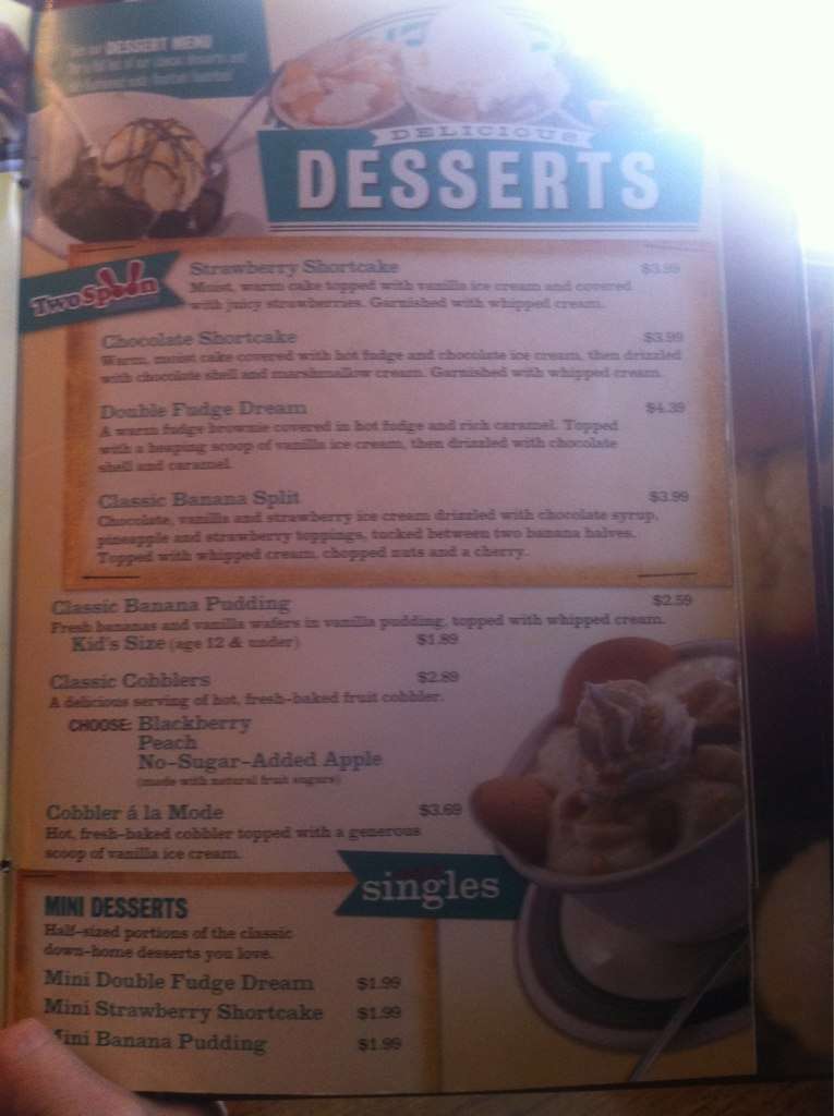 Menu at Dixie Cafe, Rogers