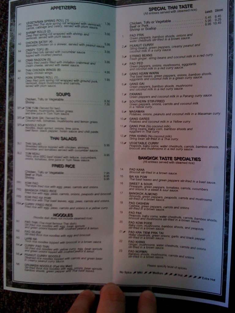 Bangkok Taste Menu, Menu for Bangkok Taste, Jenison, Grand Rapids ...