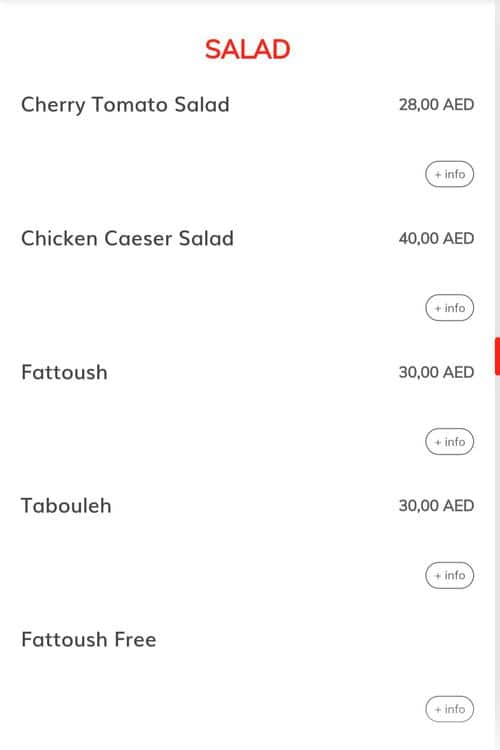Menu of Chef Eyad, Embassies District, Abu Dhabi