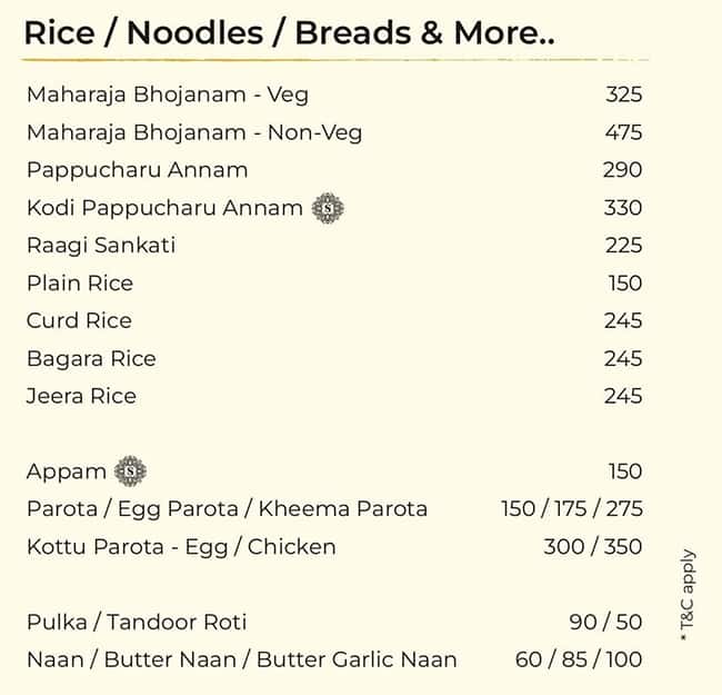 Menu at Simhapuri Kitchen & Bar, Hyderabad