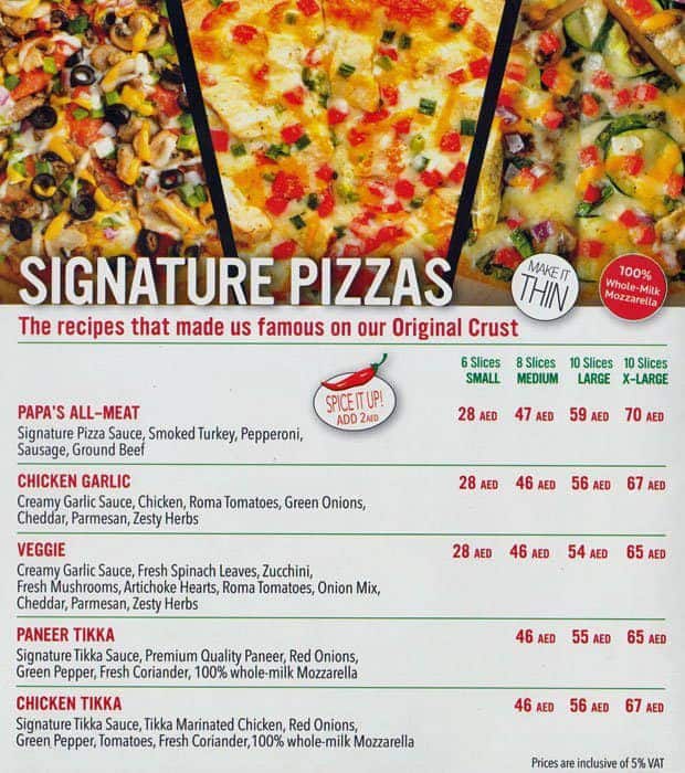 Menu of Papa Murphy s Pizza Discovery Gardens Dubai