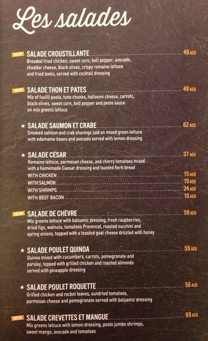 Menu at Brioche Doree restaurant, Abu Dhabi, Bawabat Al Sharq Mall