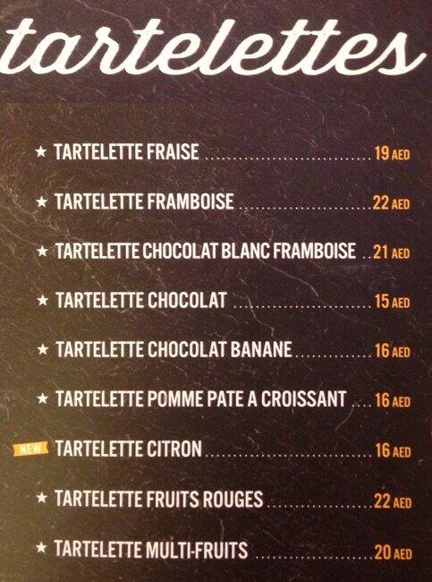 Menu at Brioche Doree restaurant, Abu Dhabi, Bawabat Al Sharq Mall
