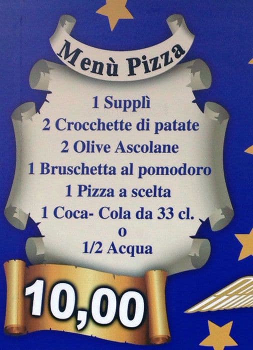 Menu da Ristorante La Luna, Roma, Via dei Castani