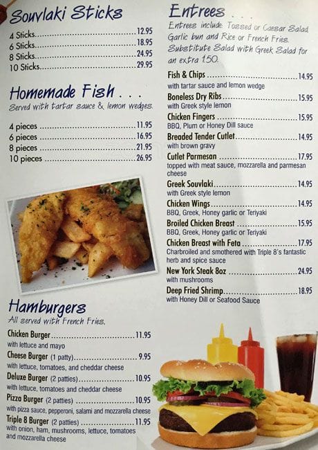 Menu at Triple 8 Pizza Northwest Regina restaurant, Regina, Stockton St