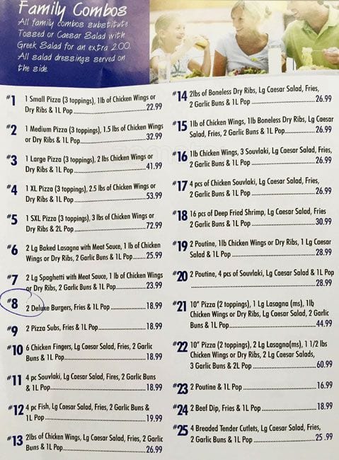 Menu at Triple 8 Pizza Northwest Regina restaurant, Regina, Stockton St