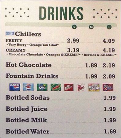 Menu at Krispy Kreme restaurant, Thornton, E 120th Ave