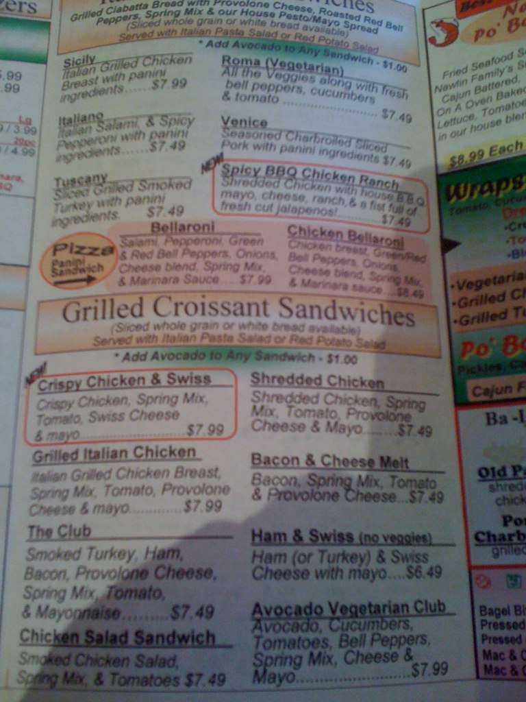 Menu at Cafe Bella, Oklahoma City, S Pennsylvania Ave