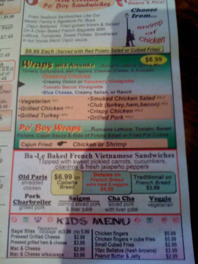 Menu at Cafe Bella, Oklahoma City, S Pennsylvania Ave