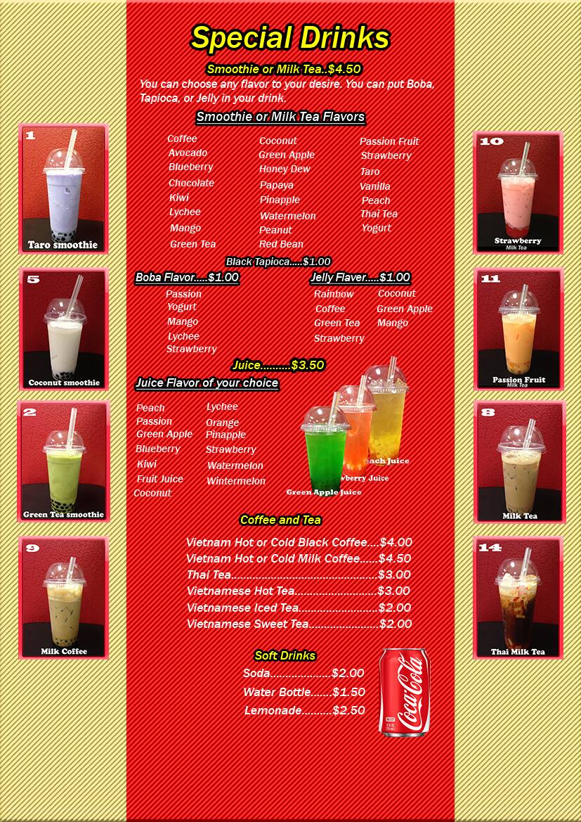 Menu at Pho 9 restaurant, Killeen, 921 W Veterans Memorial Blvd #101