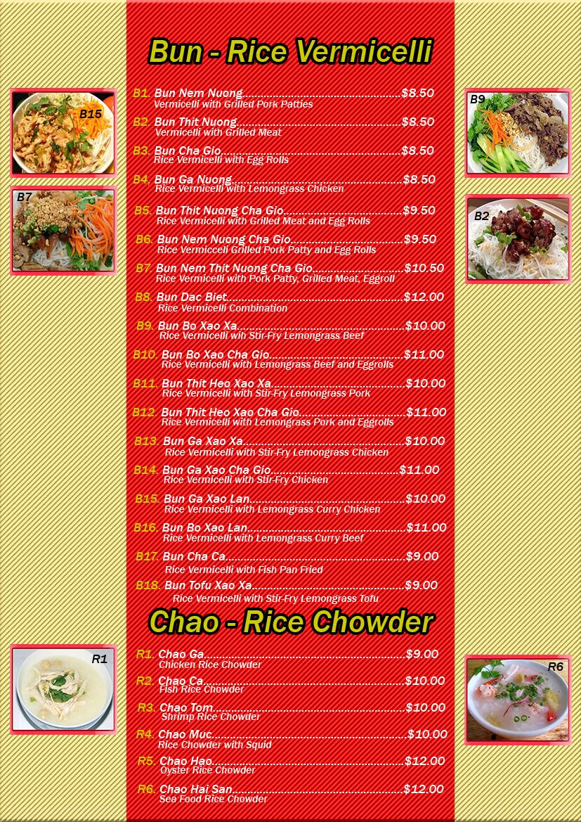 Menu at Pho 9 restaurant, Killeen, 921 W Veterans Memorial Blvd #101