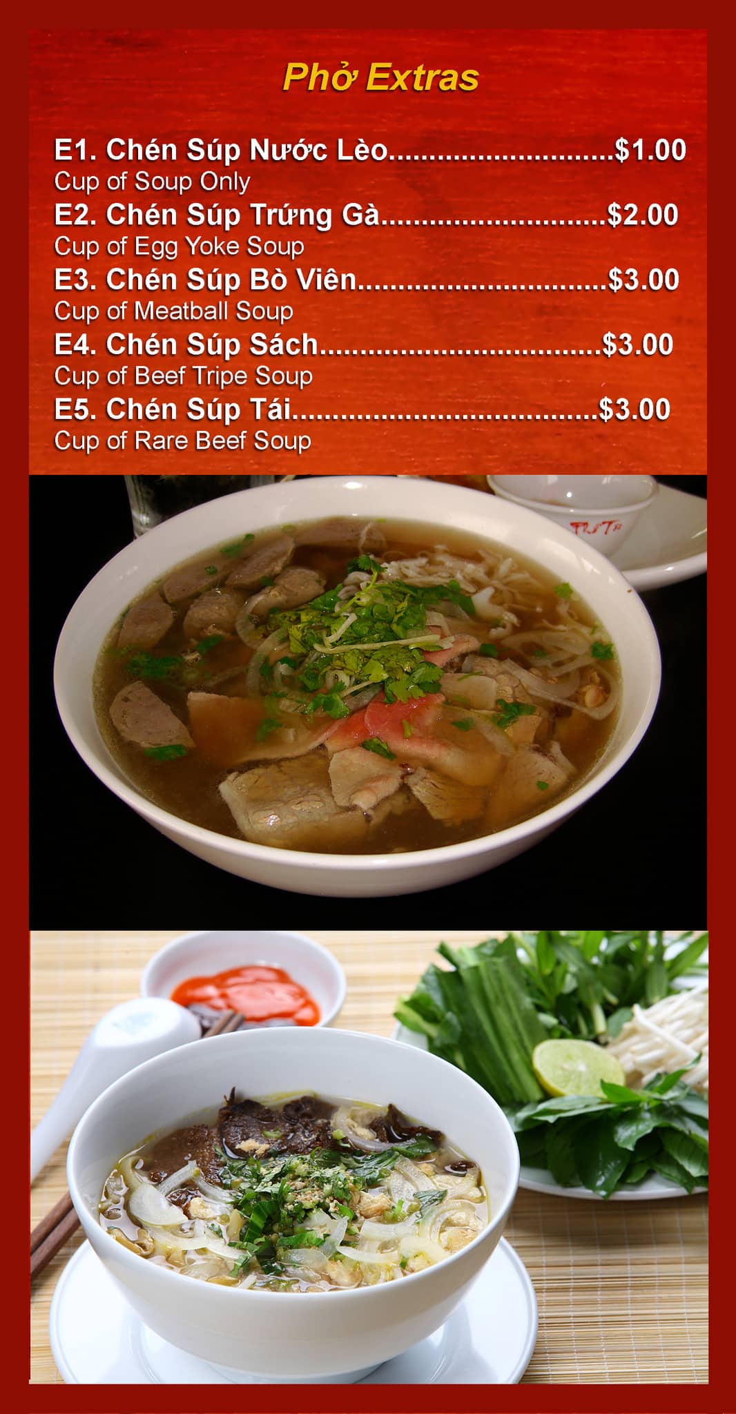 Menu at Pho 9 restaurant, Killeen, 921 W Veterans Memorial Blvd #101