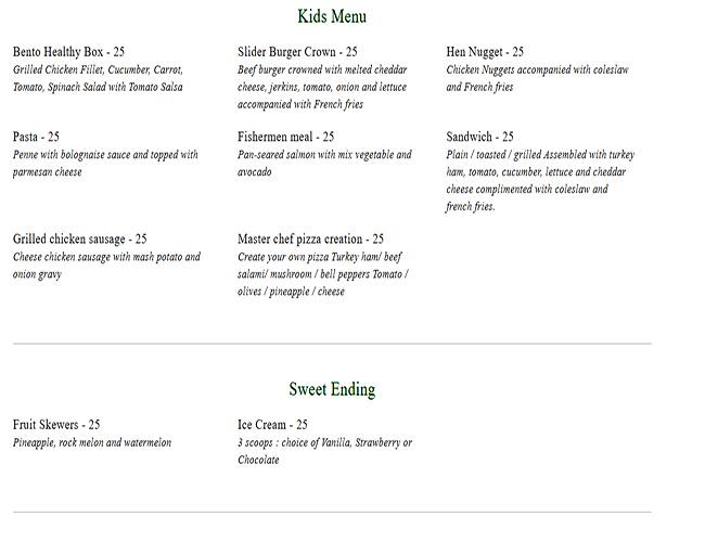 Menu of The Dubliner's - Le Méridien Dubai Hotel & Conference Centre ...