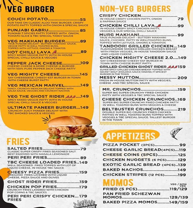 Menu of The Burger Company, Shastri Nagar, Meerut