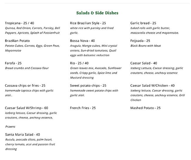 Menu of Fogueira Restaurant & Lounge - Delta Hotels by Marriott ...