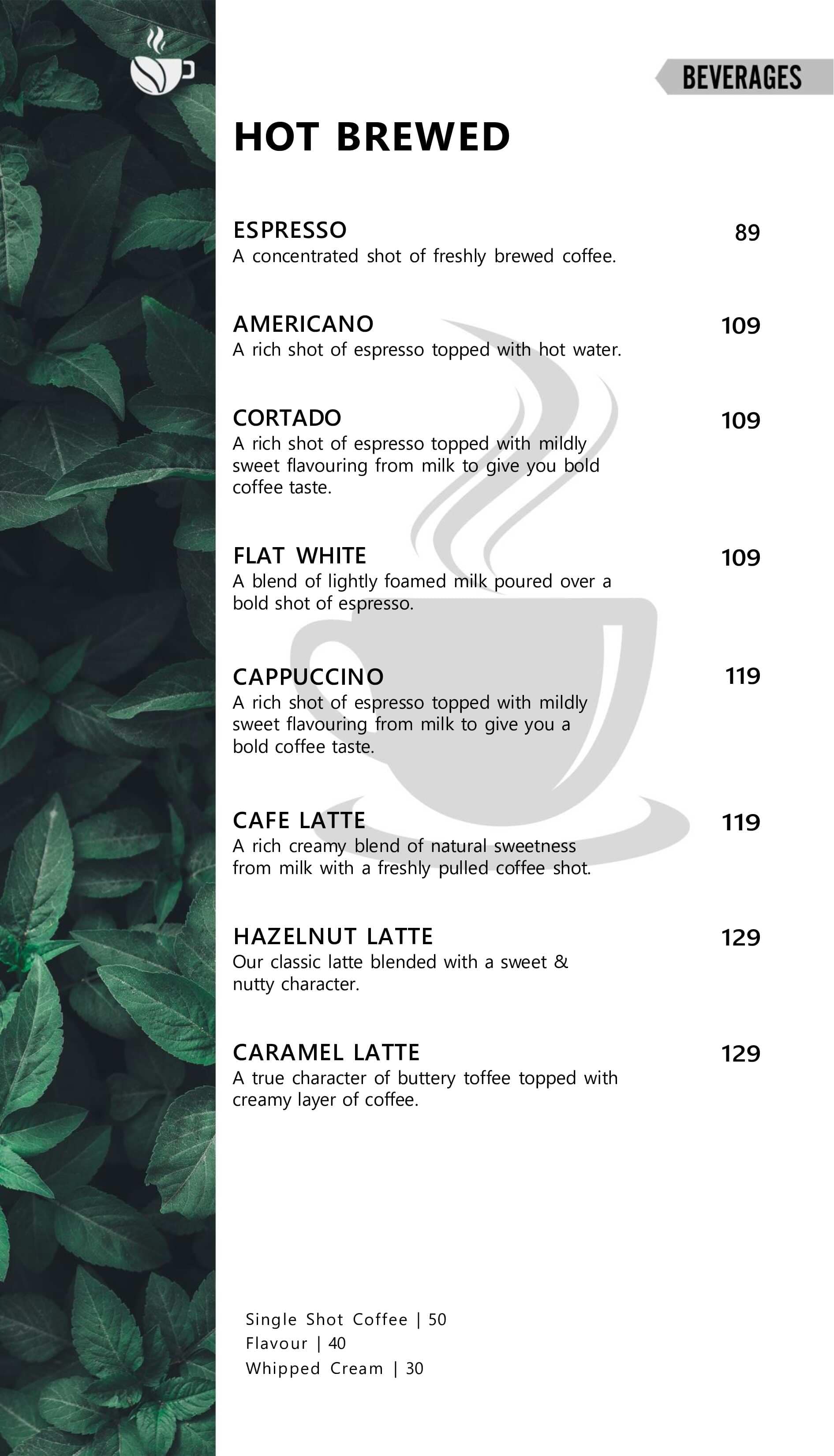 Menu of Demitasse Coffee, Aundh, Pune