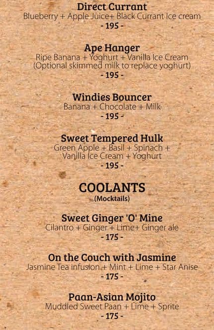 Menu at Cafe Torque, New Delhi, 4