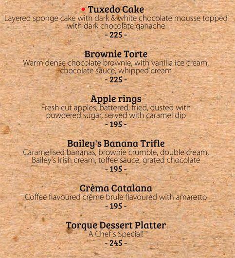 Menu at Cafe Torque, New Delhi, 4
