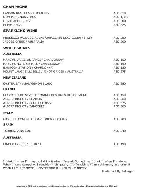 Menu at Latest Recipe cafe, Abu Dhabi, Le Meridien