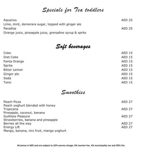 Menu at Latest Recipe cafe, Abu Dhabi, Le Meridien