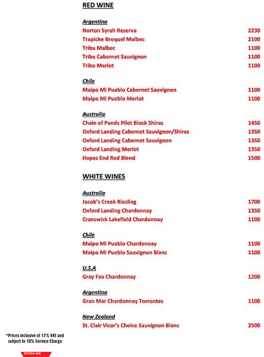 Menu at Red Kitchen+Bar, Muntinlupa, Festival Mall Corporate Ave