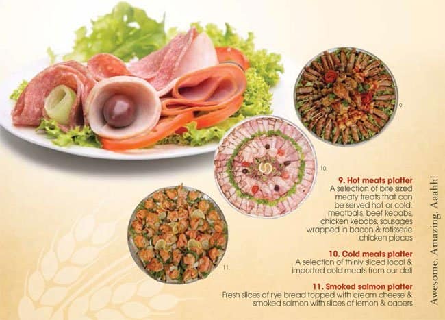 Menu at Fournos Bakery, Pretoria