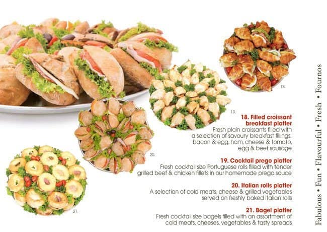 Menu at Fournos Bakery, Pretoria