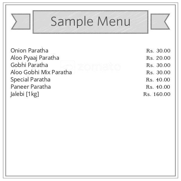 Menu at Malik Sweets & Restaurant, Chandigarh, Booth No:363