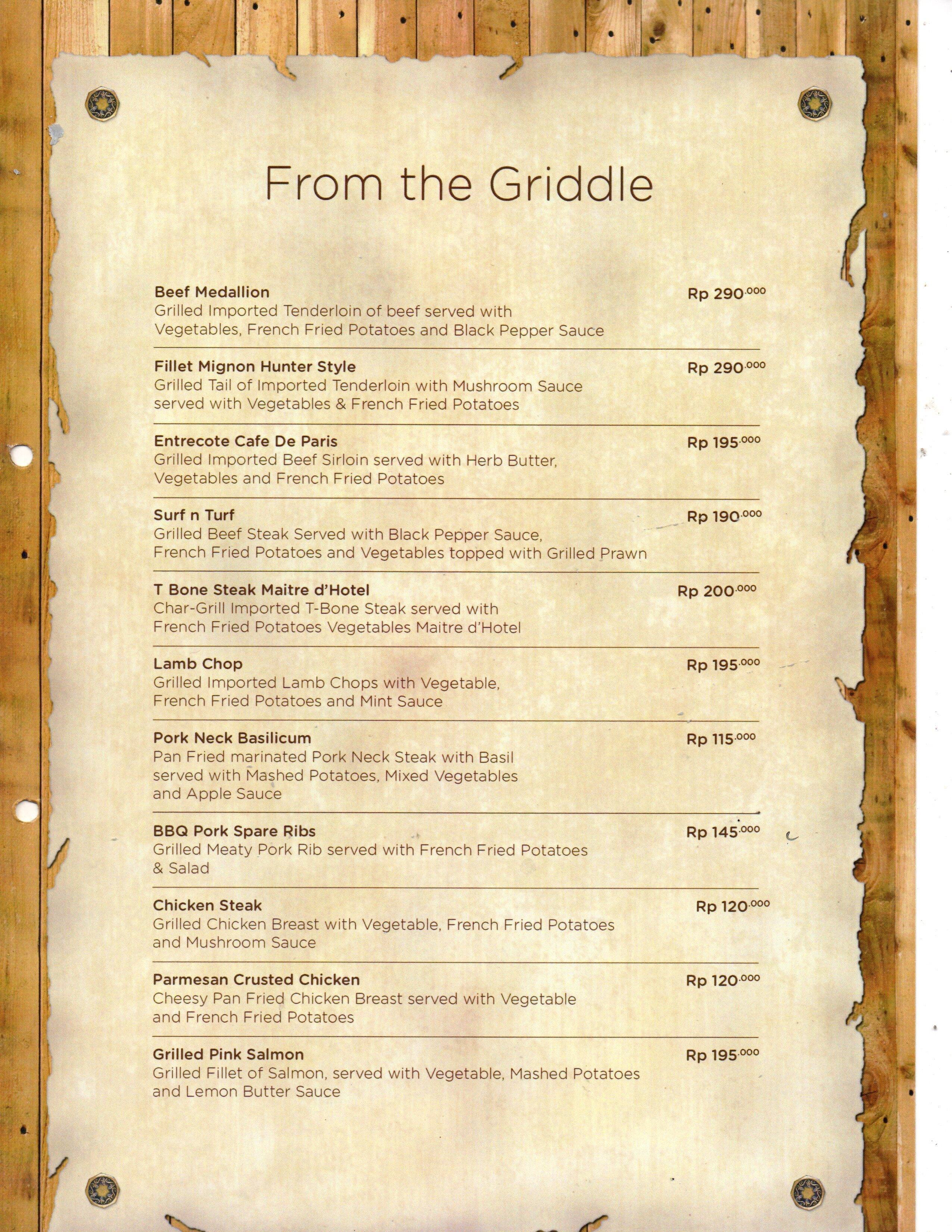 Menu at Breeze Restaurant @Grand Inna Kuta, Kuta Selatan
