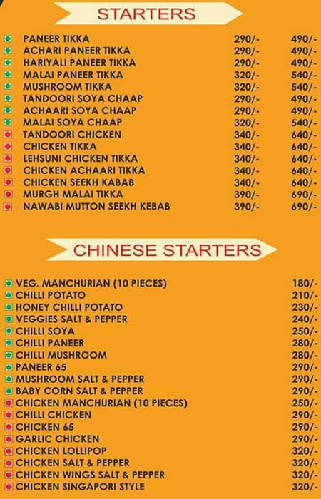 Menu of Indian Bites, Sector 29, Faridabad