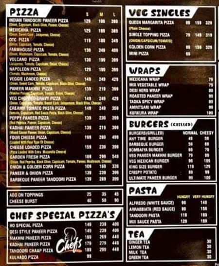 Menu at Hungry Oven, Haridwar