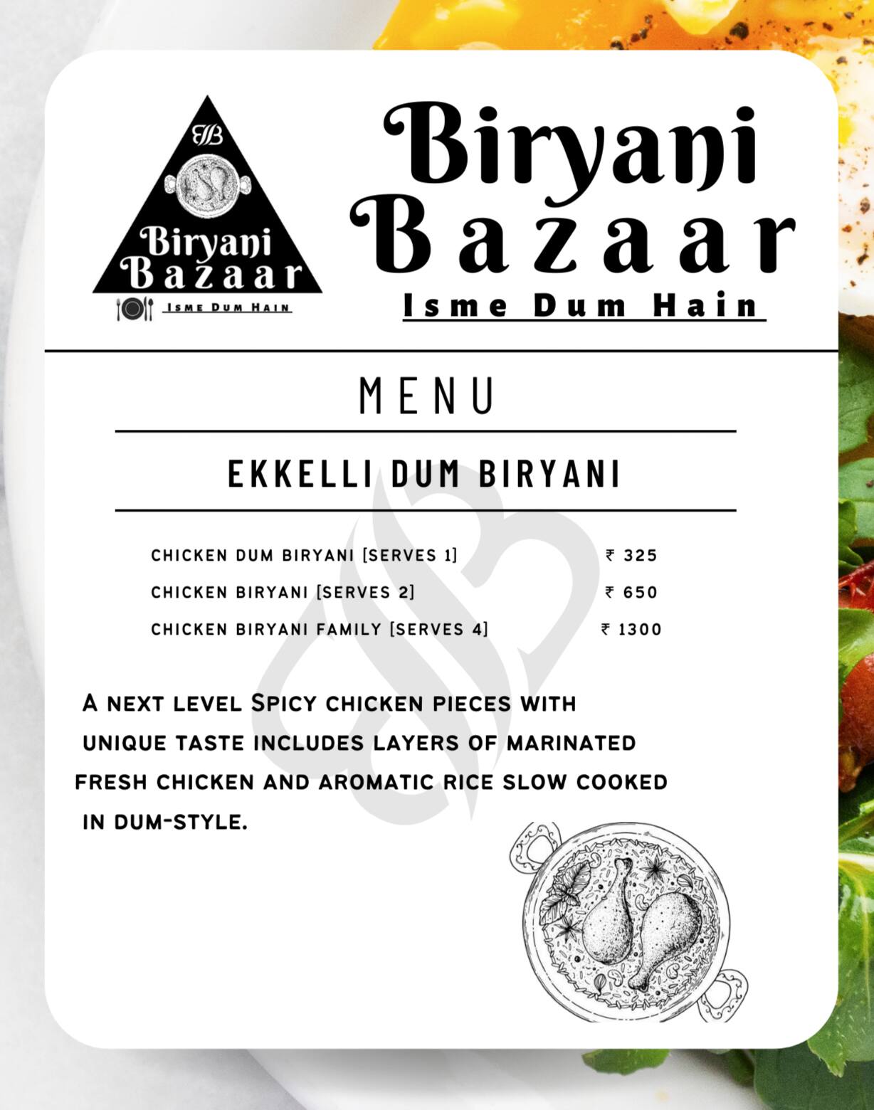Menu of Biryani Bazaar, Medchal Road, Hyderabad