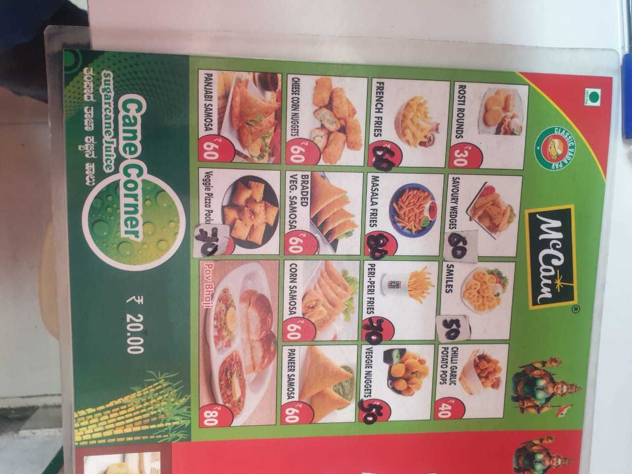 Menu of Classic Vada Pav, RT Nagar, Bangalore