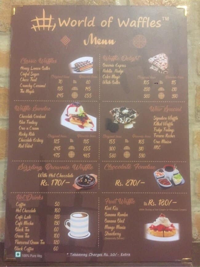 Menu at World Of Waffles, Mumbai, 76 Xth Central Mall