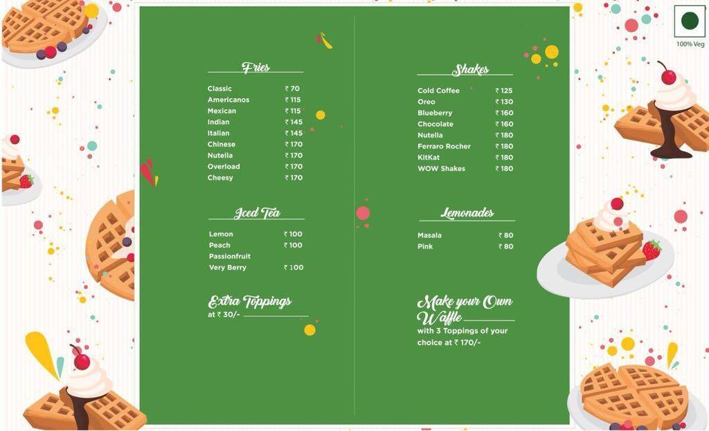 Menu at World Of Waffles, Mumbai, 76 Xth Central Mall