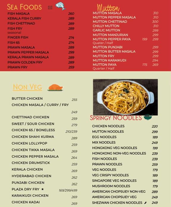 Menu at Mount Cafe, Chennai, 101