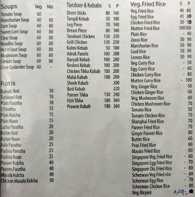 Hotel White Rose Menu, Menu for Hotel White Rose, Karkhana ...