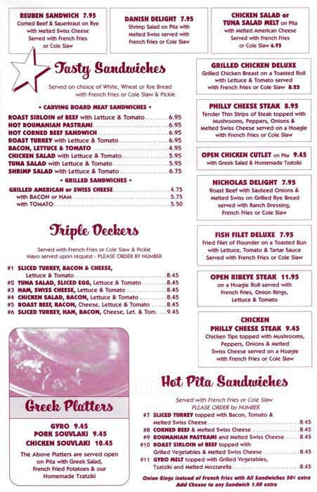 Menu at Landmark Restaurant Diner, Charlotte