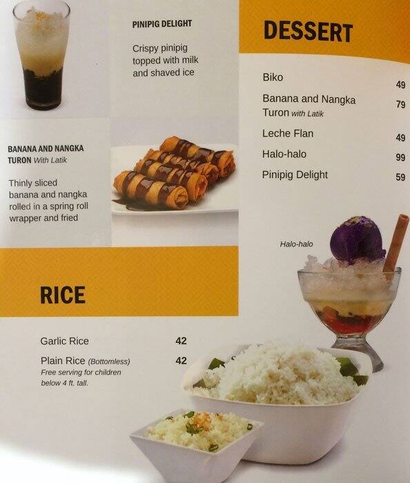 Menu at Chika-an Sa Cebu restaurant, Cebu City, 42 Salinas Dr