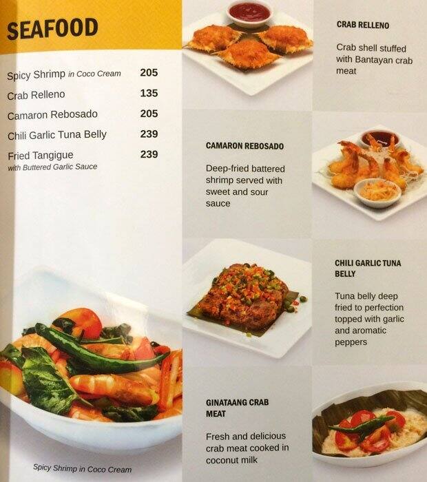 Menu at Chika-an Sa Cebu restaurant, Cebu City, 42 Salinas Dr