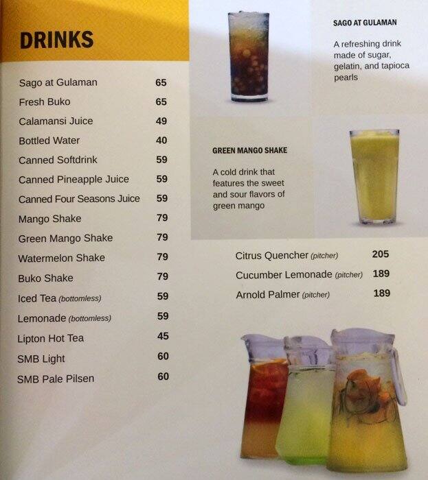 Menu at Chika-an Sa Cebu restaurant, Cebu City, 42 Salinas Dr