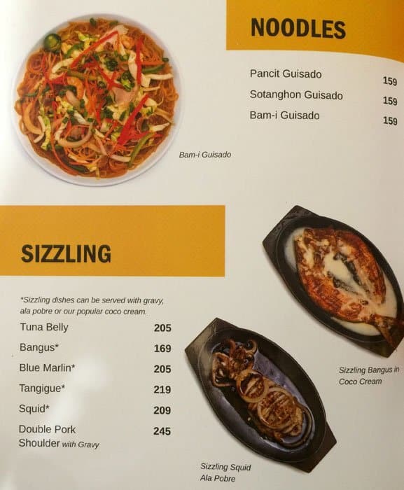 Menu at Chika-an Sa Cebu restaurant, Cebu City, 42 Salinas Dr