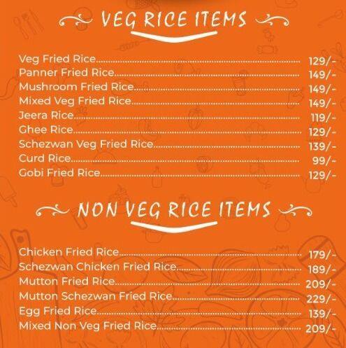 Menu at Ghee Biryani, Bengaluru