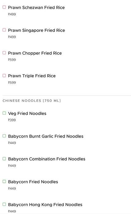 Menu of The Blue Plate, Malad East, Mumbai