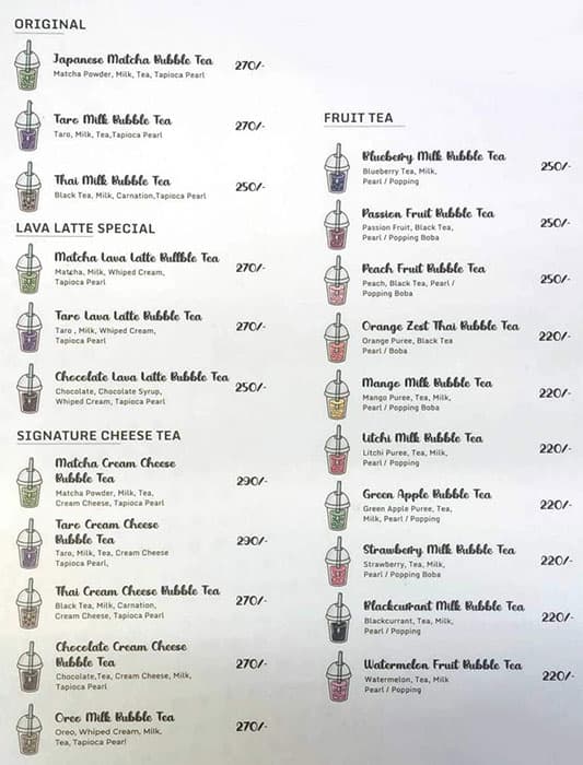 Menu of Boba Tree, Wakad, Pune