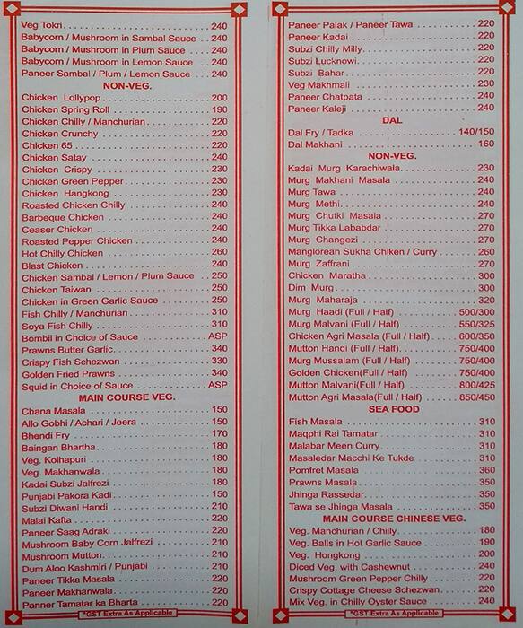 Menu at Lokal 709, Navi Mumbai