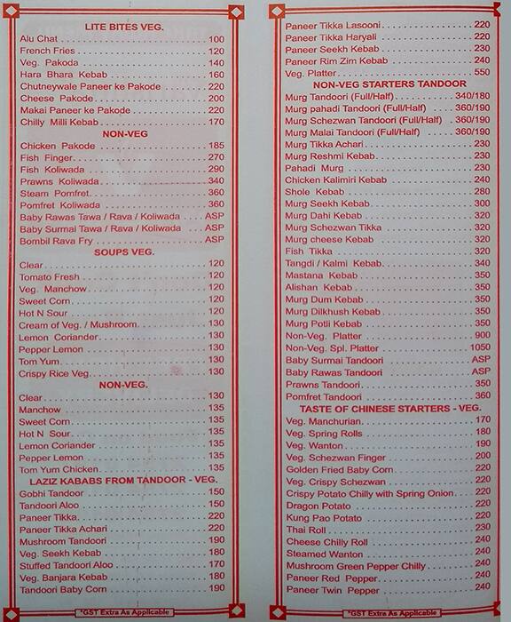 Menu at Lokal 709, Navi Mumbai