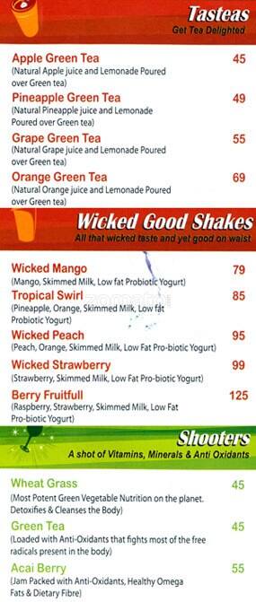 Menu at Addict, Bengaluru, 122B